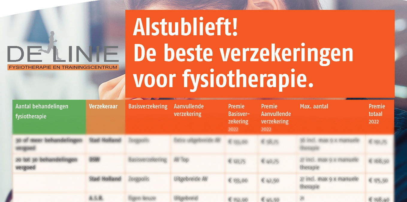 Verzekering fysiotherapie » Fysiotherapie en Trainingscentrum De Linie ...